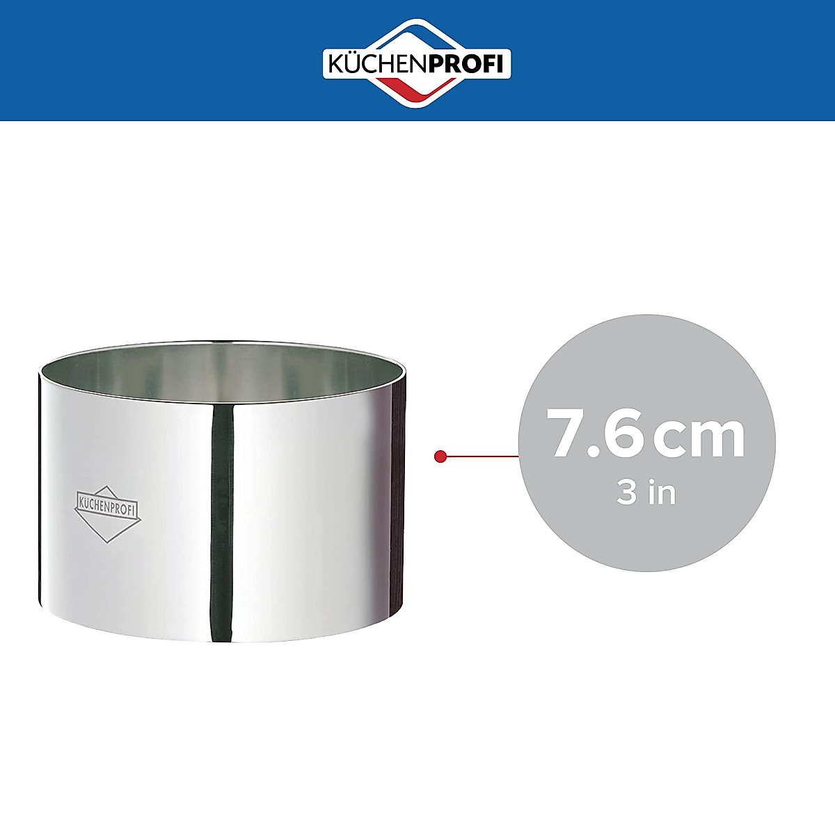 Küchenprofi 3 Kuchenprofi 4-Piece Inch Stainles Steel Food prep/Plating/Forming Rings, Silver