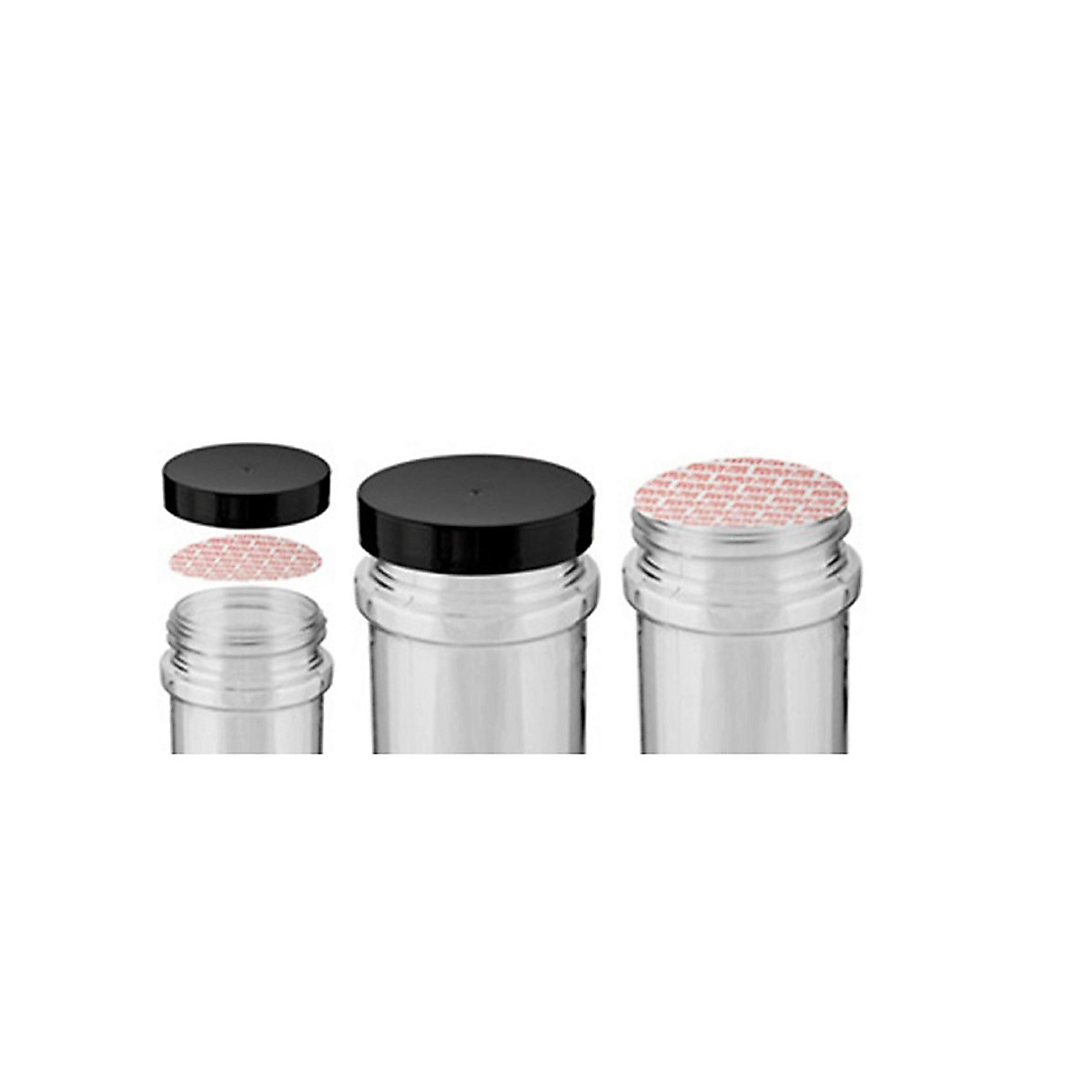 SanDaveVA Brand 33mm Pressure Sensitive PS Foam Cap Liners Tamper Seal Cap Liner Sealed for Your Protection Red Print 33 mm (100)