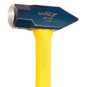 Estwing - MRF4OBS Sure Strike Blacksmith's Hammer - 40 oz Metalworking Tool with Fiberglass Handle & No-Slip Cushion Grip - MRF40BS Blue