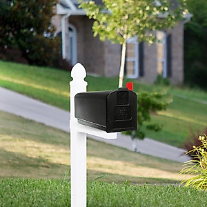 Architectural Mailboxes Parsons Medium Capacity, Plastic Post Mount Mailbox, Black