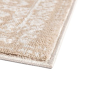 Unique Loom Oxford Collection Area Rug - Magdelan (7' Octagon, Beige/Ivory)