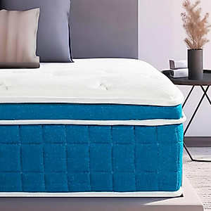 BreezeRest Twin Mattress 12 Inch Hybrid Mattress Bed in a Box Colchones Twin,Soft Cooling Gel Memory Foam Mattress with Individually Innerspring Pocket Coils for Motion Isolation Pressure Relief