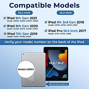 BLUTLOTUS for iPad 9th Generation Case with Keyboard 10.2 Inch - Backlit Wireless Detachable Folio Keyboard Cover with Pencil Holder for iPad 8th Gen/7th Gen/iPad Pro 10.5"/iPad Air 3rd Gen (Black)