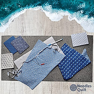 Needles Quilt Studio - 8 Fat Quarters 22" X 18" (Beach House) | Cotton Quilting Fabric Bundles - Quarter Yard Material for Sewing & Quilters - Precut Bundle Pattern Cloth Packs