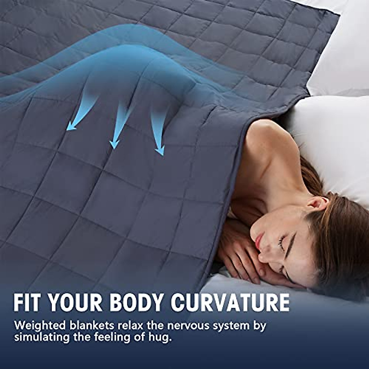 yescool Weighted Blanket for Adults (20 lbs, 60” x 80”, Grey) Cooling Heavy Blanket for Sleeping Perfect for 190-210 lbs, Queen Size Breathable Blanket with Premium Glass Bead