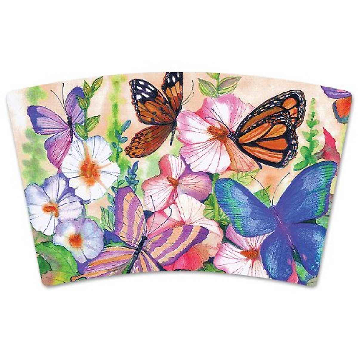 Mugzie "Garden Butterflies" Stainless Steel Travel Mug with Insulated Wetsuit Cover, 20 oz, Black