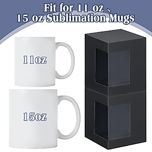 Harloon 36 Pack Mug Boxes for Gifts Coffee Mugs Boxes Gift for Shipping Sublimation Transparent Wine Glass Gift Packaging Box for Blanks 11oz, 12oz, 15oz Wrapping(Black)