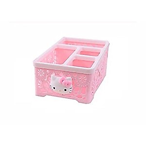 WQURC New Pink Cute Kitty Storage Box Multi Purpose Storage Box Basket