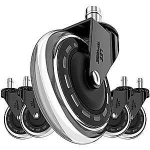 Office Chair Wheels for Wood Floors and Carpet Replacement Wheels for Office Chair 3 Inch Chair Casters Set of 5 Heavy Duty Computer Gaming Desk Caster Wheels Noise Free Universal Fit