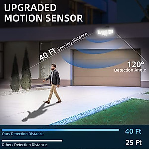 Solar Outdoor Lights, 229 LED 2500LM Super Brightness Motion Sensor Security Light with Remote Control, 3 Lighting Modes 270° Wide Angle, Adjustable 3 Heads, IP65 Waterproof Wall Light, 2 Pack