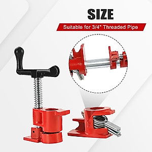 FLKQC Wood Gluing Pipe Clamp Set, Heavy Duty Cast Iron Quick Release Pipe Clamps for Woodworking, Pipe Clamps Quick Release for Woodworking, Carpentry, Home Improvement, and DIY Projects (6, 3/4")