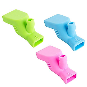 3Pcs Green Blue Pink Silicone Faucet Extender Faucet Extender for Bathroom Sink Bathroom and Kitchen Safety