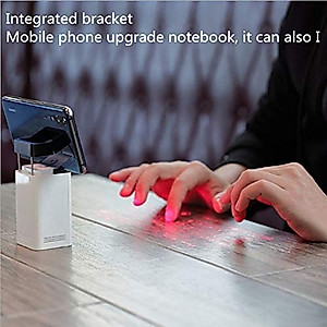 Heartbeat Laser Projection Keyboard, Bluetooth Virtual Keyboard with Keyboard/Mouse/Mobile Power/Mobile Bracket, Wireless Wired Connection Keyboard for Windows/iOS/Android