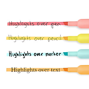 SHARPIE Tank Highlighters, Mild Pastel Colors, Assorted, Chisel Tip, 12 Count