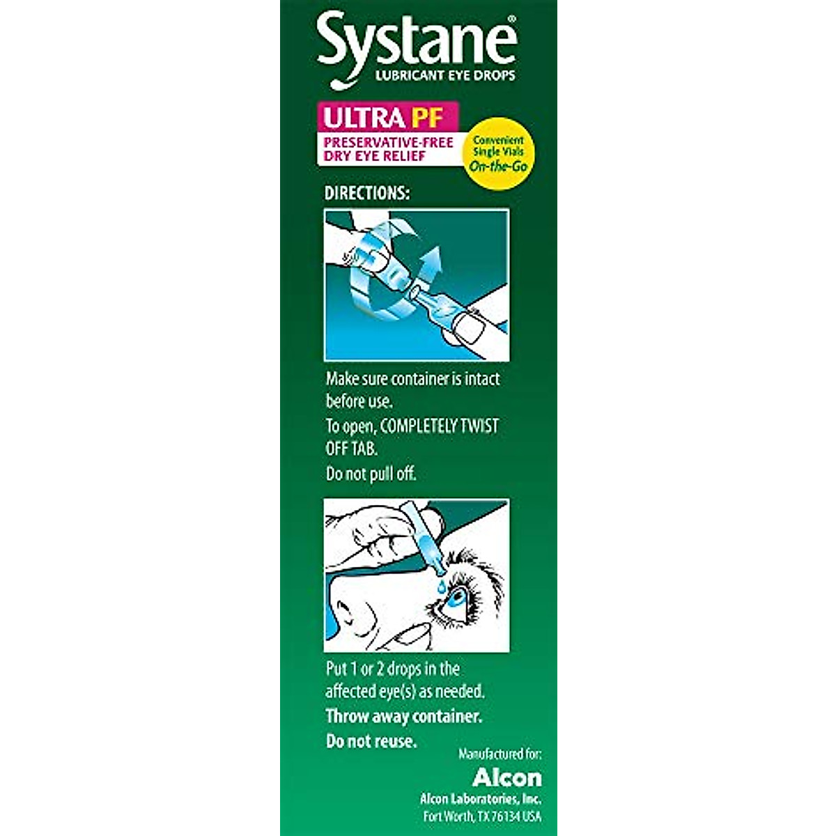 Systane Ultra Lubricant Eye Drops, 25 Count