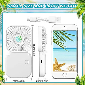 6 Pack Necklace Fans Portable Neck Hanging Fan Mini Fan Handheld Hand Held Fan for Cooling Small Personal Hands Free Fan USB Rechargeable Battery 3 Speed Air Circulatory Fan (Blue, Pink, White)