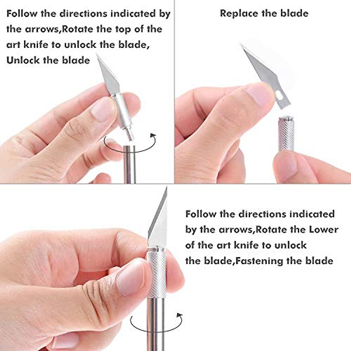 Anezus Craft Knife Precision Cutter and Self Healing Cutting Craft Mat Hobby Knife Set with 30 PCS Hobby Blades Art Knife for Art Hobby Craft Scrapbooking Stencil