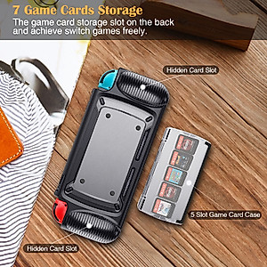 Protective Case for Nintendo Switch, KENOBEE Thicken TPU Switch Cover With Adjustable Kickstand & Detachable Game Holder, Grip Case Protector for Nintendo Switch Console and Joy-Con Controller