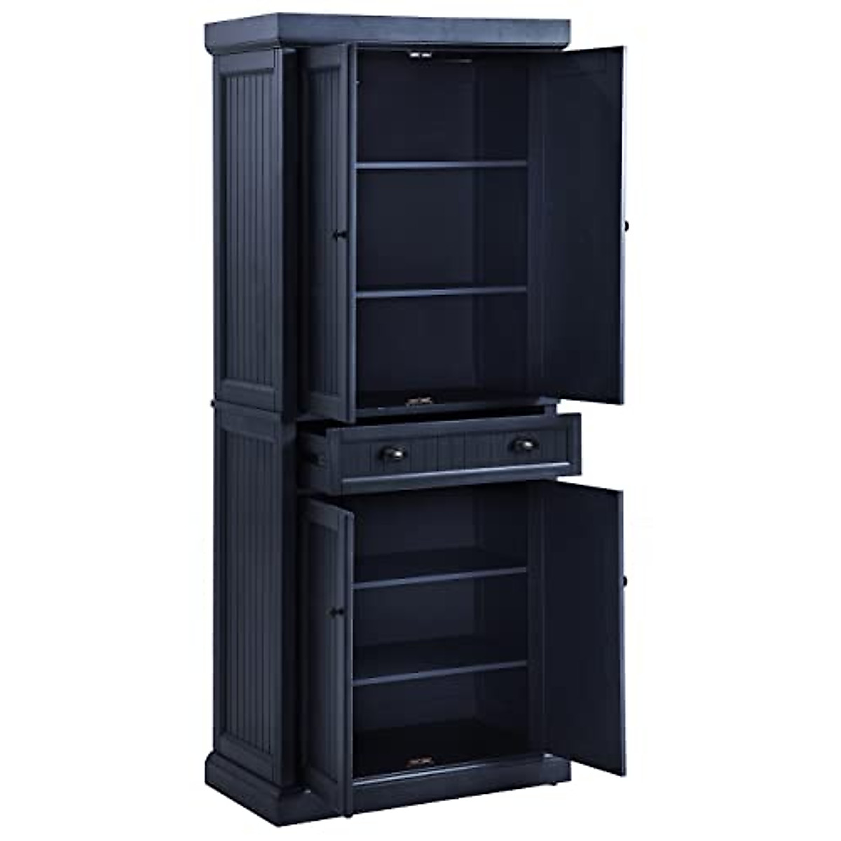 Crosley Furniture Seaside Kitchen Pantry Cabinet, Distressed Navy