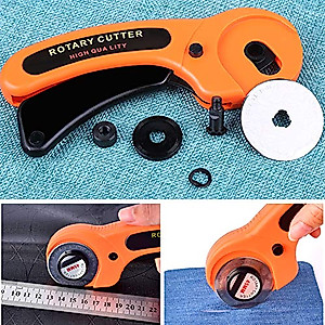 Rotary Cutter, Professional 45mm Rotary Fabric Cutter, Rotary Cutter for Fabric, Card Paper Sewing Quilting Roller Fabric Cutting Tailor Scissors Tool Dress Clothes Making DIY Tool