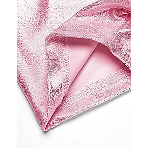 SEAUR - Girls Dance Shorts Shiny Metallic Ballet Dance Shorts Athletic Gymnastics Short Kids Hot Pants for Ages 3-12 - Pink