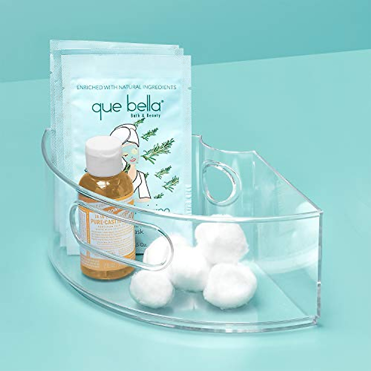 YouCopia Crazy Susan Two Tier Turntable, Divided Lazy Susan Organizer with 3 Clear Bins for Cabinet and Pantry Storage