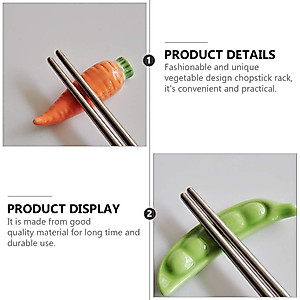 Cabilock Spoons Holder Stand 6pcs Ceramics Chopstick Stand Holder Vegetable Design Chopsticks Rest Chopsticks Holder Spoon Display Rack Ceramics Chopsticks Rests