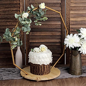 Efavormart Nonagon Wedding Arch Cake Stand, Metal Floral Centerpieces Display - 27"