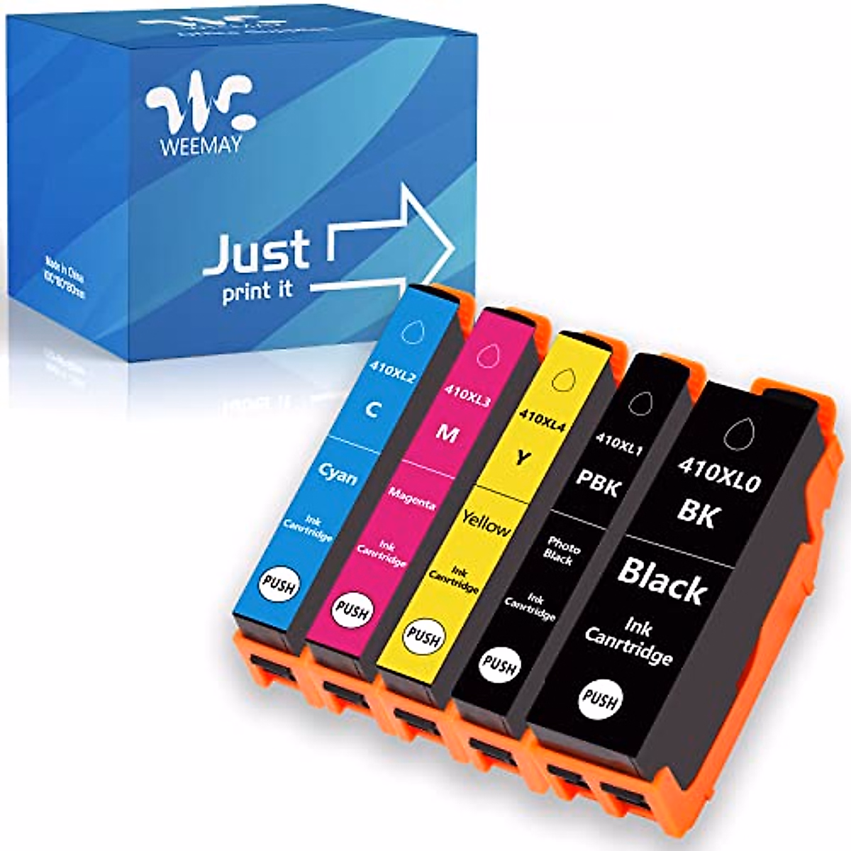 Remanufactured 410XL Ink Cartridge 5 Pack Replacement for Epson 410XL 410 T410XL for Epson Expression XP-7100 XP-640 XP-830 XP-530 XP-630 XP-635 Printer(Black, Photo Black, Cyan, Magenta, Yellow)