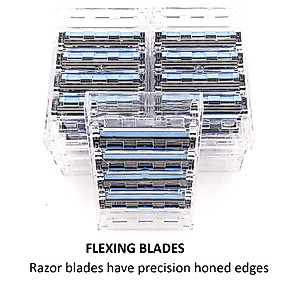 Taconic Shave, 40 Triple Razor Blade Cartridges – Compatible with Gillette Sensor, Sensor Excel, Sensor 3, Sensor 2 & Personna Triflexx Razor Handles – Flexing Blades adjust to your skin's contours