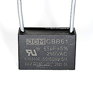 JCM 2 Wire Ceiling Fan Capacitor 6.5uF 250VAC CBB61