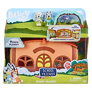 Bluey School Friends - Calypso's School Playset, 2.5-3" Chloe posable Figures & Playset