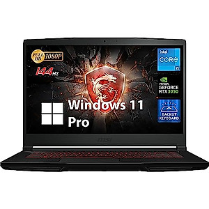 MSI GF63 Thin Gaming Laptop, 15.6" FHD 144Hz, Intel 6-Core i5-11400H, NVIDIA GeForce RTX 3050, 32GB DDR4, 1TB PCIe SSD, Backlit Keyboard with Anti-Ghosting, WiFi 6, RJ45 LAN, Windows 11 Pro, MarsPC