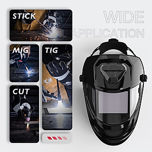 YESWELDER Panoramic View Auto Darkening Welding Helmet, Large Viewing True Color 6 Arc Sensor Welder Mask