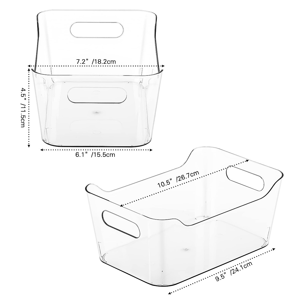 Tiawudi 12 Pack Plastic Storage Bins, Multi-Use Organizer Bins, Pantry Organizer, Clear Storage Containers, Bins for Home & Kitchen