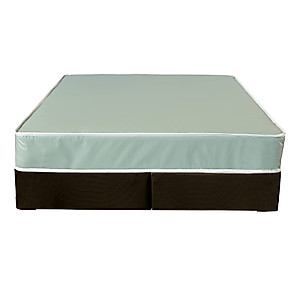 Treaton Pressure Relieving & Cooling High Density Foam Queen Mattress - 9-inch Water Proof Vinyl Medium Firm Tight Top Pocketed Coil Rolled Hybrid Mattres with 8” Wood Box Spring, Bed in Box, Green