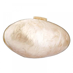 EROUGE Women Evening Pearl Bag Gold Acrylic Clutch Handbag for Evening Wedding Party (Gold)