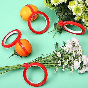 12 Packs Bag Tape Sealer, 3/8 Inch Poly Bag Sealer Tape, Plastic Tape Bag Sealer for Bags Package Vegetables Meat Cake Icing Packaging and Sealing (Red, 66yd)