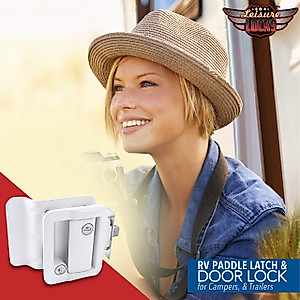 RV Travel Trailer Entry Door Lock Polar White Paddle Deadbolt