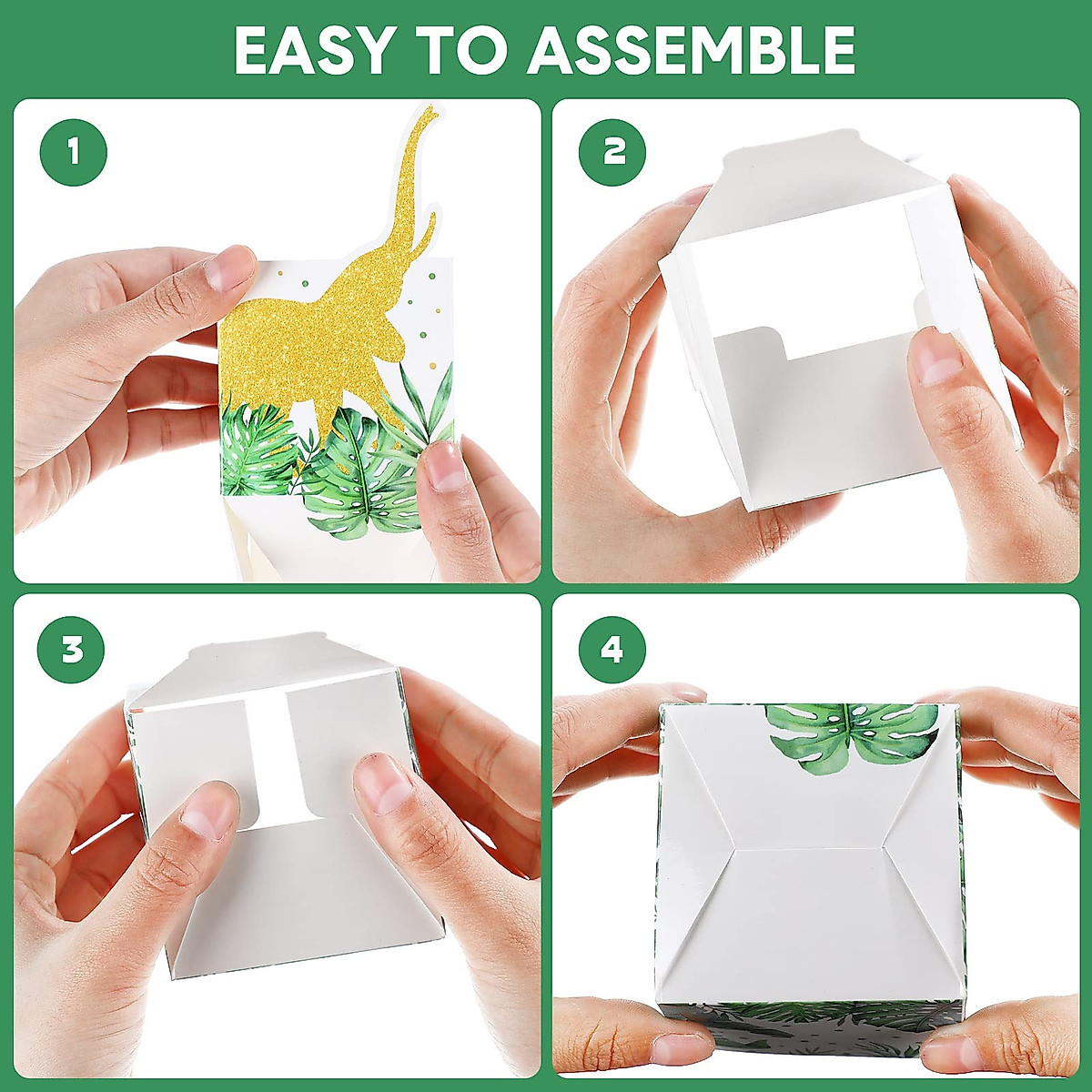 Nezyo 32 Pcs Safari Party Favors Jungle Safari Popcorn Box Animal Popcorn Containers for Jungle Safari Party Favor Kids Birthday Animals Baby Shower Decor