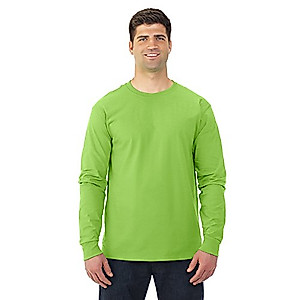 Fruit of the Loom Adult 5 oz. HD Cotton™ Long-Sleeve T-Shirt XL NEON GREEN