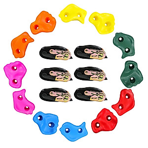 Perantlb Rock Climbing Holds Set Ninja Tree Climbing Holds for Kids Climber, Tree Climbing kit with 6 Ratchet Straps for Outdoor-Ninja Tree Climber, Play Set Climber Attachments with Carry Bag…