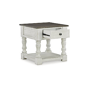 Signature Design by Ashley Havalance French Country Square End Table, White & Gray