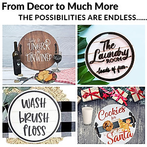 Unfinished Wood Rounds for Crafts - 2 Pack of 14 Inch Diameter Reversible Wood Circles with Real Wood Veneer That Will Not Warp, Wood Slices with Smooth Side and Embossed Shiplap Side by CADE + KAI