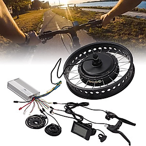 Dilwe Electric Bike Conversion Kit, 1500W Electric Snowmobile Electric Bike Motor Kit with Controller 20 Inch Rear Wheel Waterproof Electric Conversion Kit
