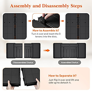 Lifewit Large Silverware Drawer Organizer, Expandable to 36 Inches Wide, BPA Free Plastic Utensil Tray for Kitchen, Adjustable Flatware and Cutlery Holder for Spoons Forks Knives, Black