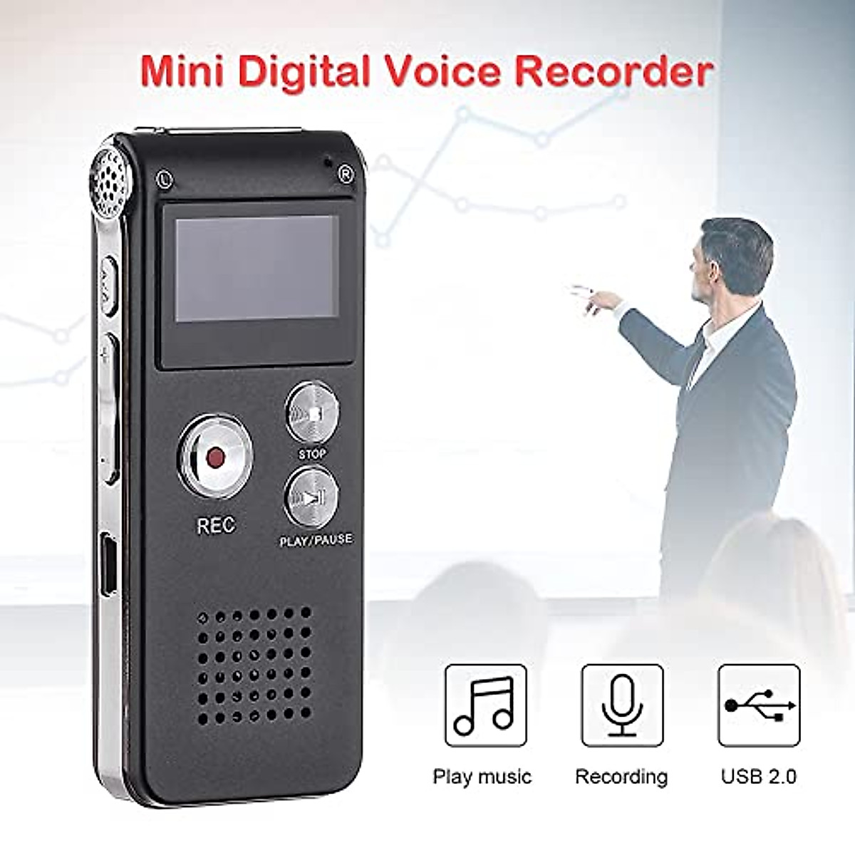 32GB Digital Voice Recorder Mini Voice Recorder Upgraded Small Audio Recorder with MP3&USB for Lectures, Meetings, Interviews…