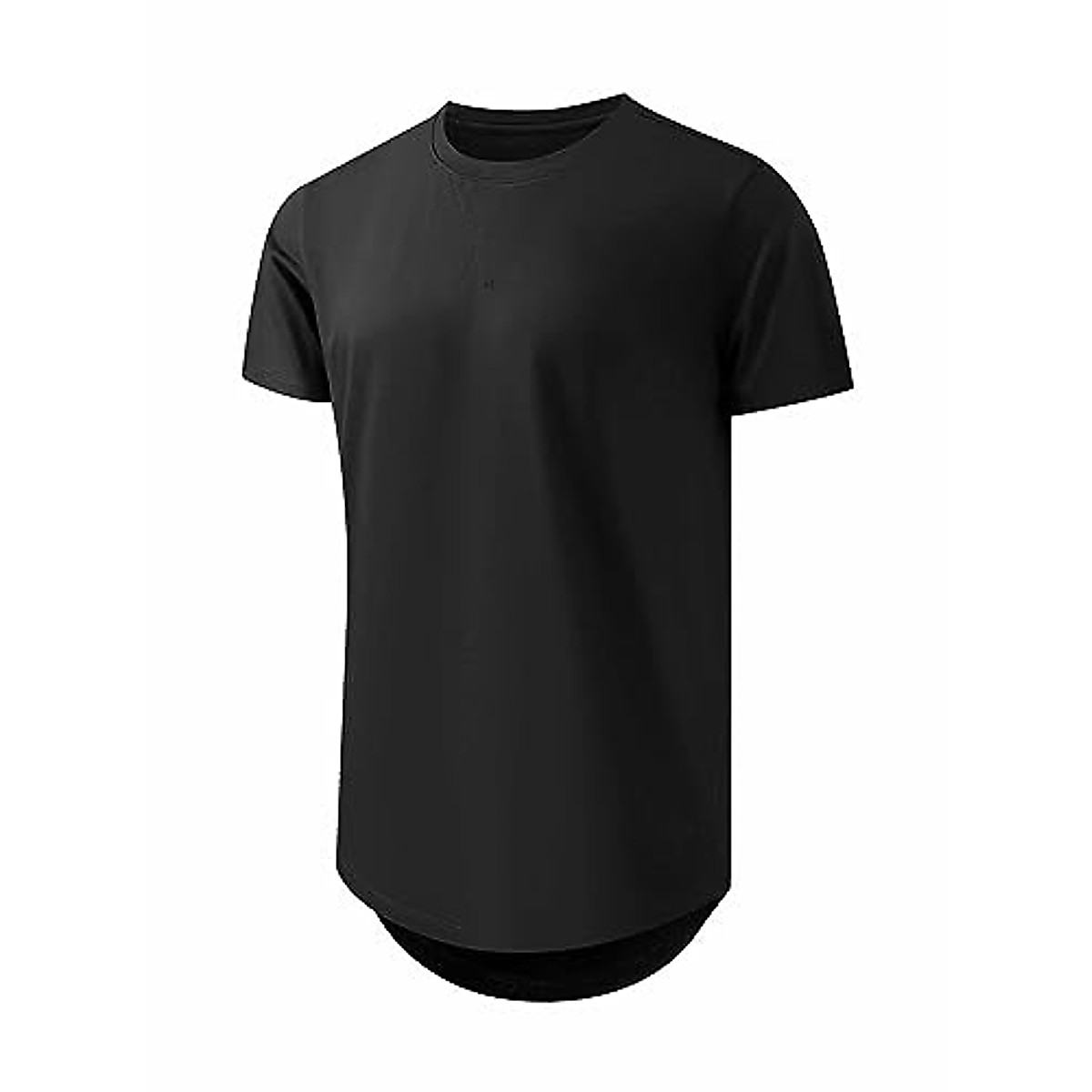 Men's 3 Pack Cotton Hipster Hip Hop Slim Fit Round Hemline Crewneck T-Shirt Black/Dark Grey/Khaki XX-Large