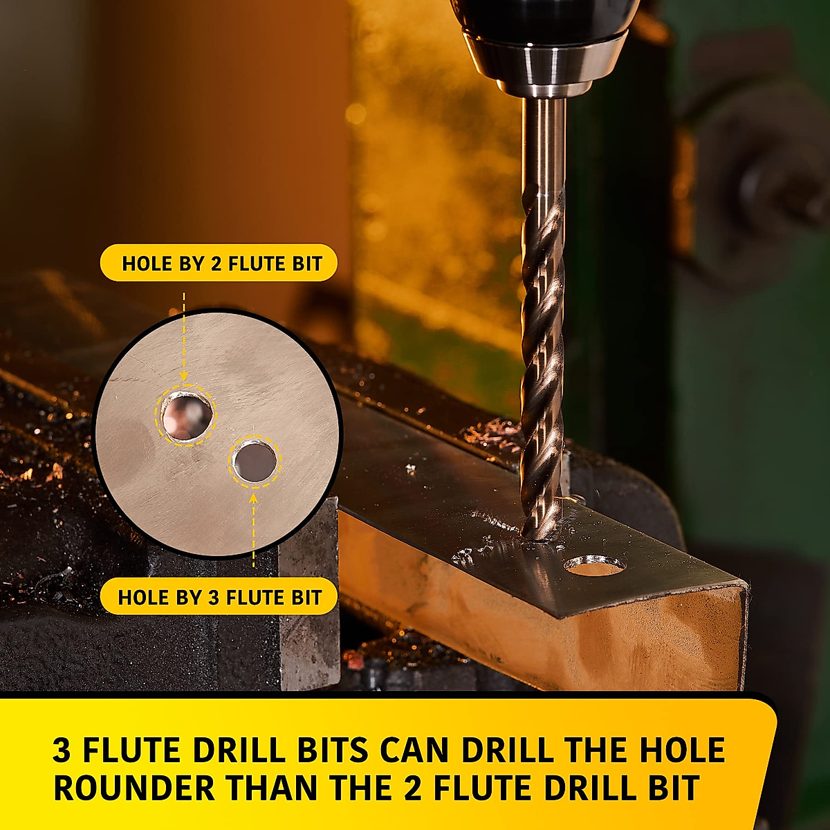 Anfrere 21pcs Cobalt Drill Bits Set, M35 Drill Bits for Cutting Hard Metal Hardened Steel Wood, 3 Flute 1/16 to 3/8 Inch Twist Drill Bit Set for Corded or Cordless Power Drills Home Tools, 1021