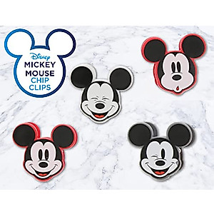 Disney Mickey Mouse Bag Clips, Set of 4 - Durable Plastic Clips